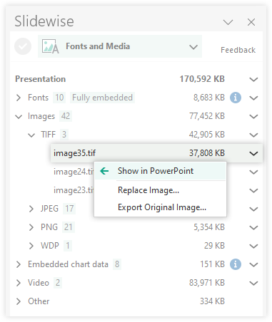 How to find large images in PowerPoint