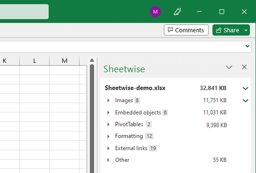 How to find embedded objects in Excel