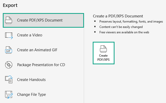 How to export selected PowerPoint slides to PDF