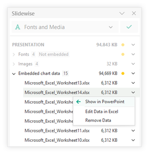 How to find embedded objects and charts in PowerPoint