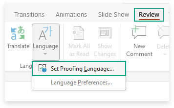 How to change language in PowerPoint