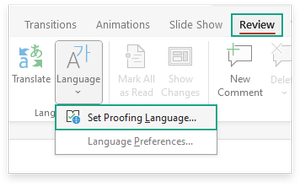 How to change language in PowerPoint