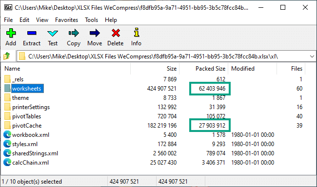See why your Excel file is so large (How to compress excel files)