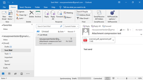 Compress large email attachments in Outlook