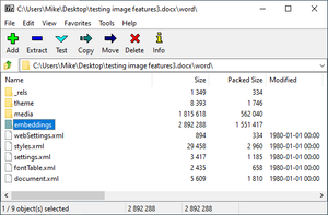 How to find embedded objects in Word