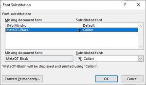 Why are fonts not displaying correctly in Word?