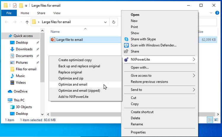 Compress large email attachments in Outlook