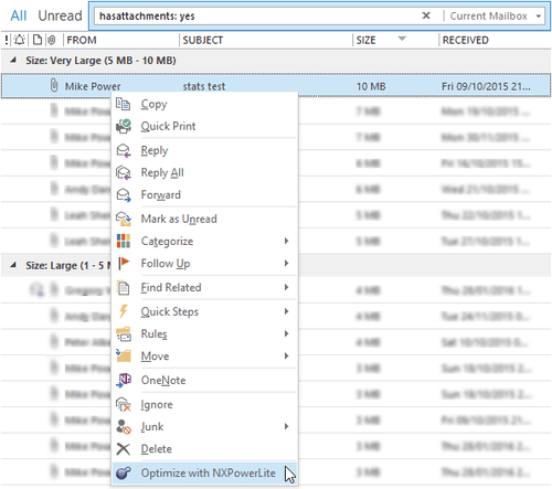 Compress large email attachments in Outlook