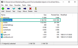 How to find embedded objects in Excel