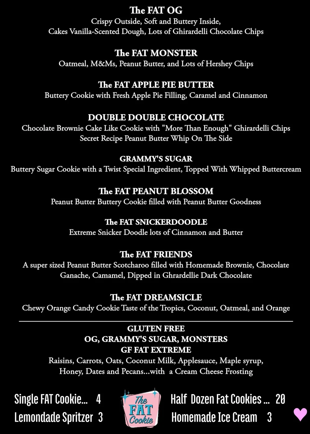 Camper Menus — The FAT Cookie