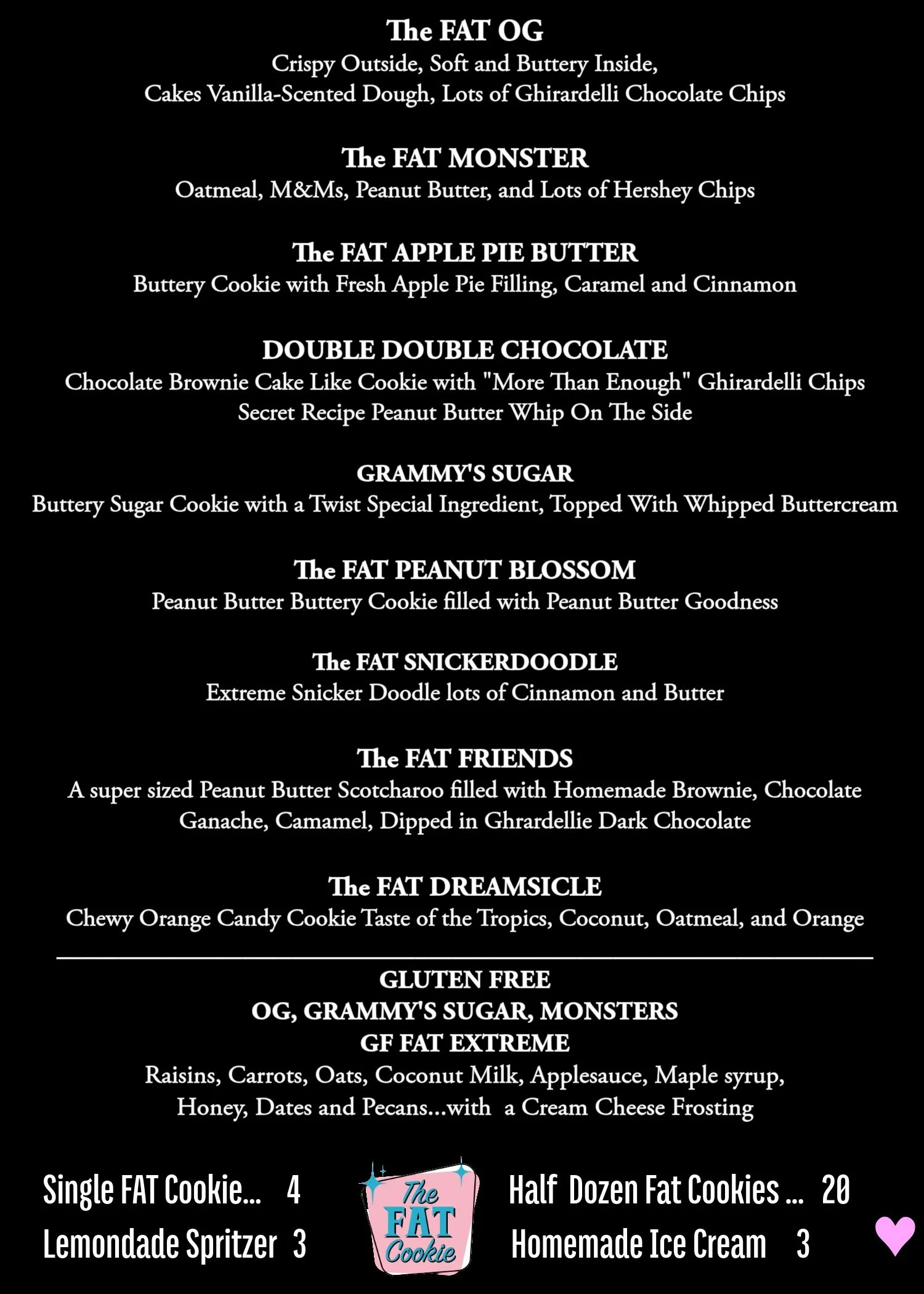Camper Menus — The FAT Cookie