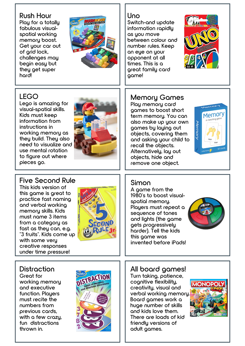 Great games to boost working — Switched-On Kids Cognition