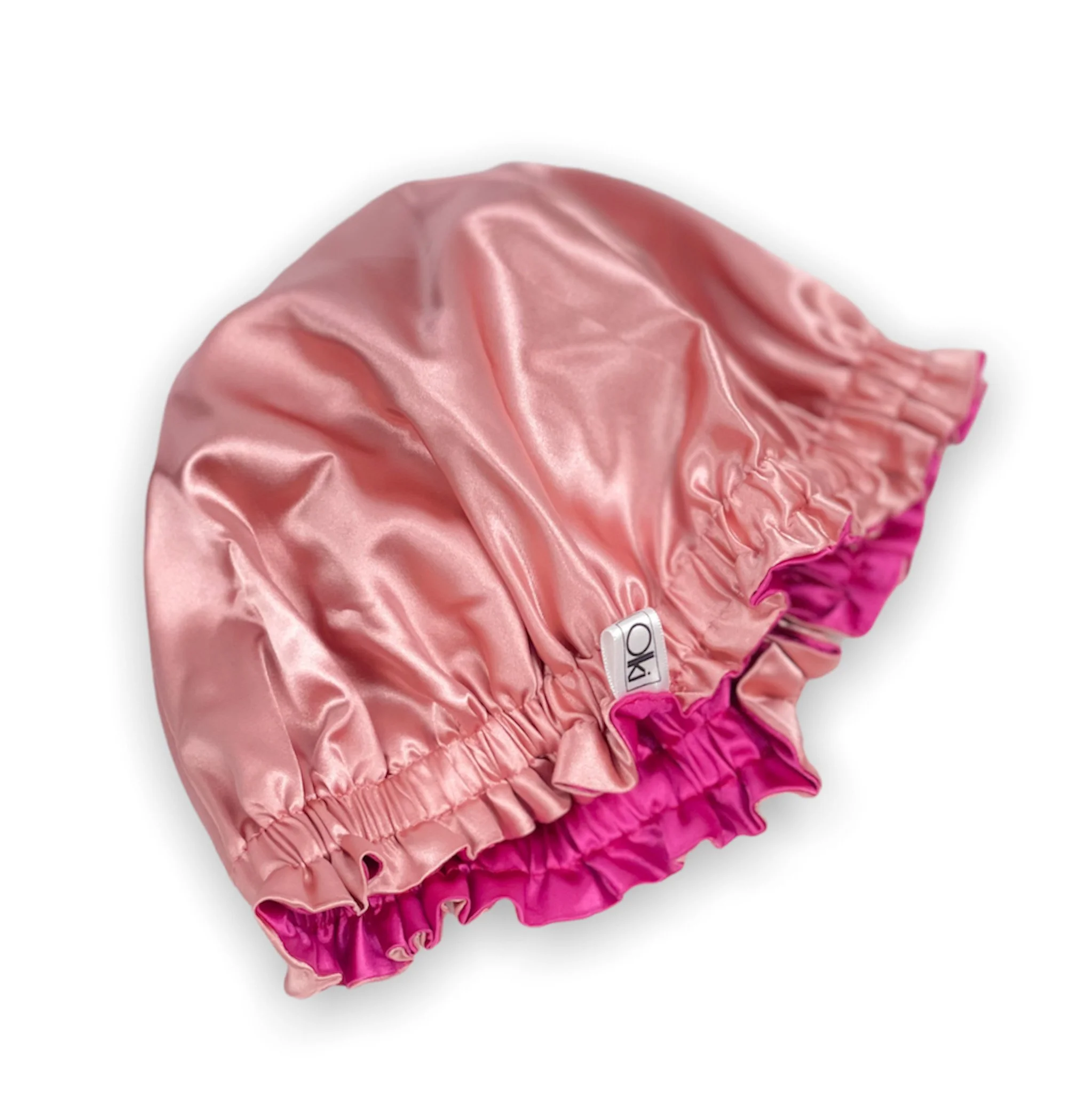 Small Pink Fuchsia Satin Bonnet. The Ultimate Hair Protection Solution.