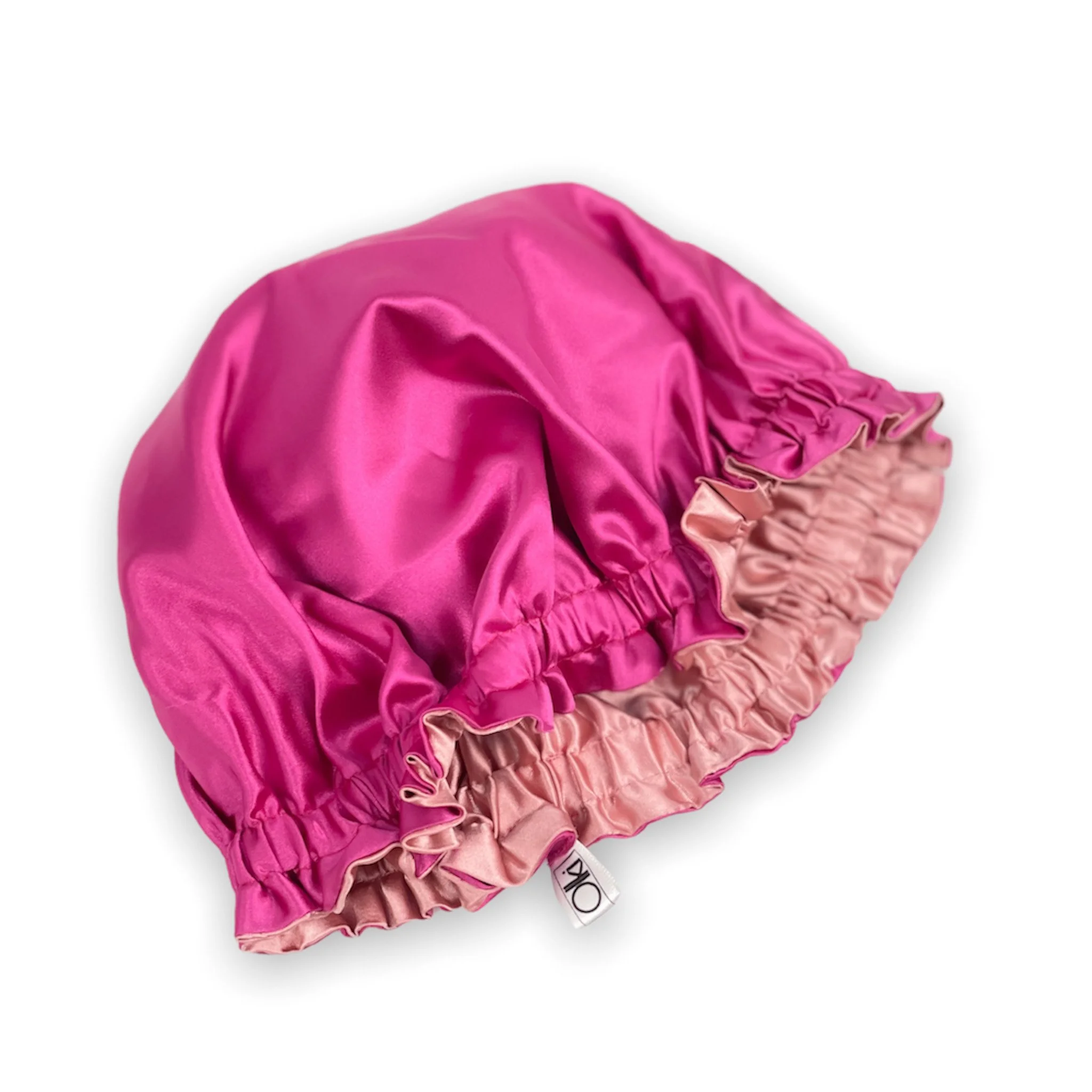 Satin Hair Bonnet (Medium, Pink/Fuchsia) – Gentle Night Protection ...