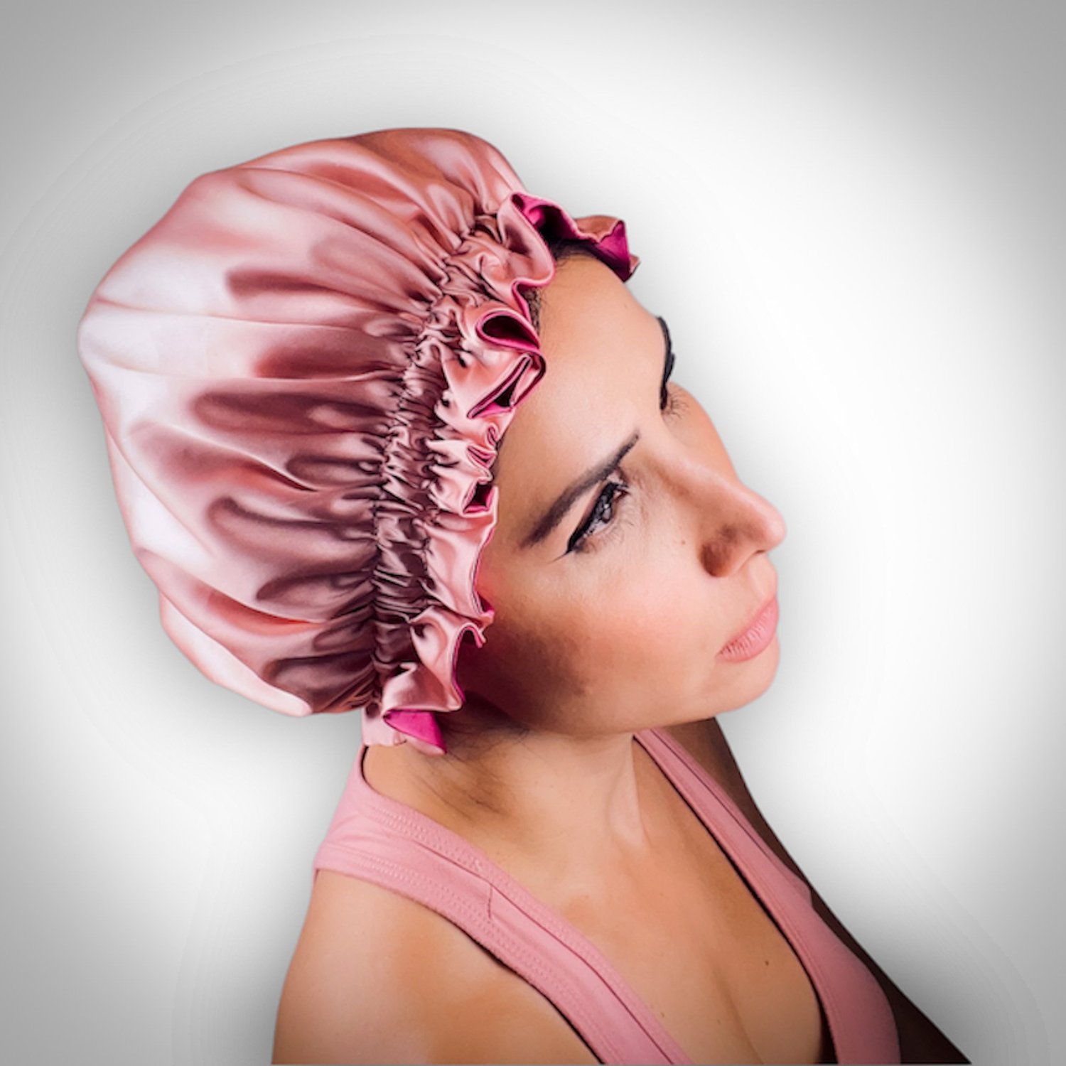 Satin Hair Bonnet (Medium, Pink/Fuchsia) – Gentle Night Protection ...