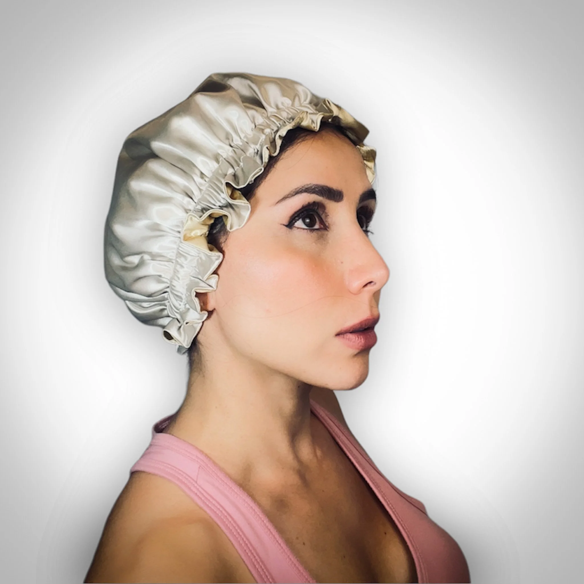 Small Pink Fuchsia Satin Bonnet. The Ultimate Hair Protection Solution.