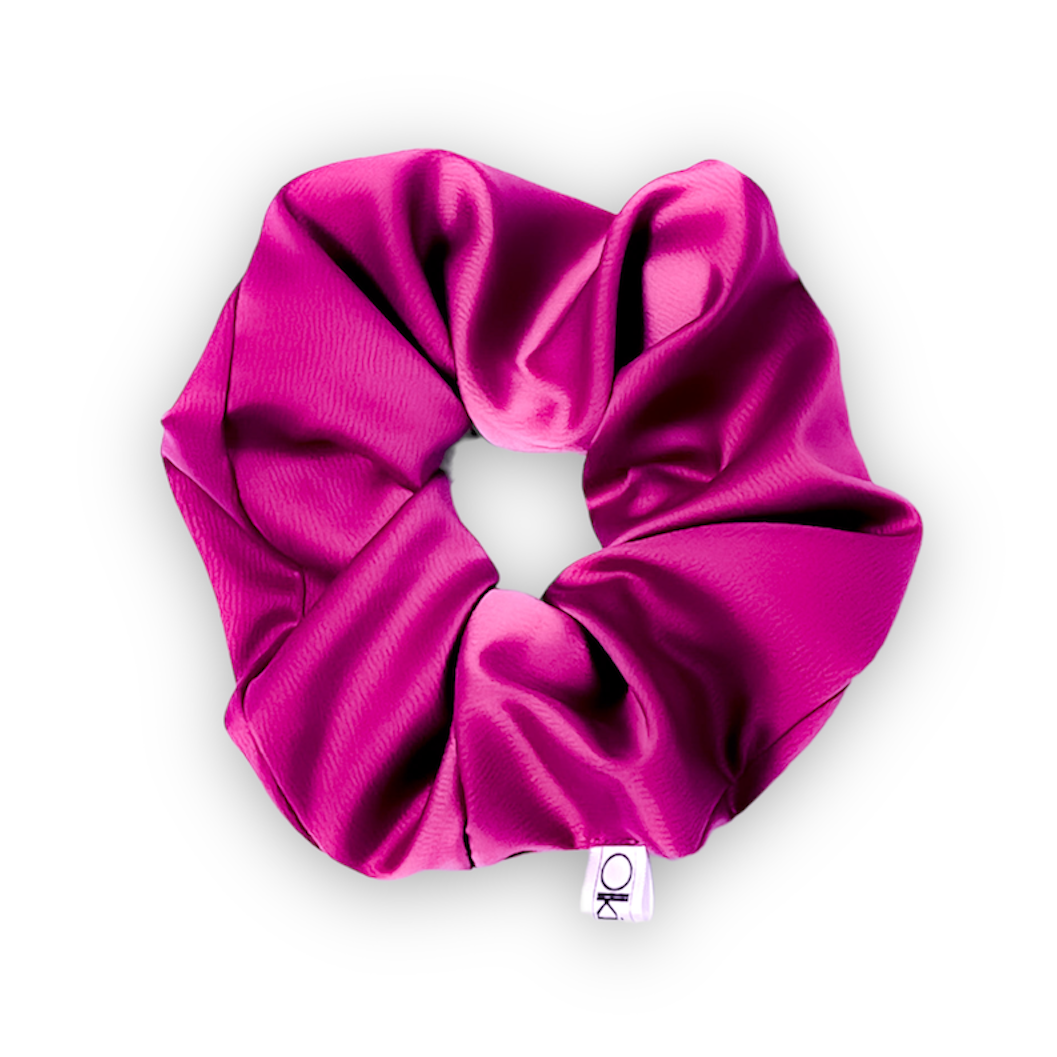 Oversized Hot Pink Satin Scrunchies: The Stylish Solution to Hair Breakage