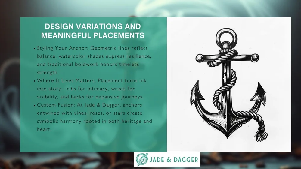 Anchor Tattoo Meaning: Symbolism & Designs by Jade & Dagger Tattoo ...
