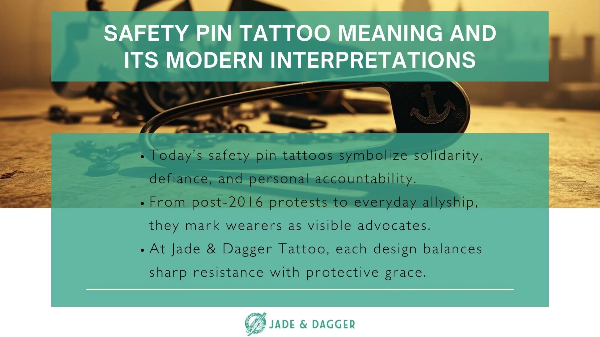 Safety Pin Tattoo Meaning: Symbolism & Designs by Jade & Dagger Tattoo ...