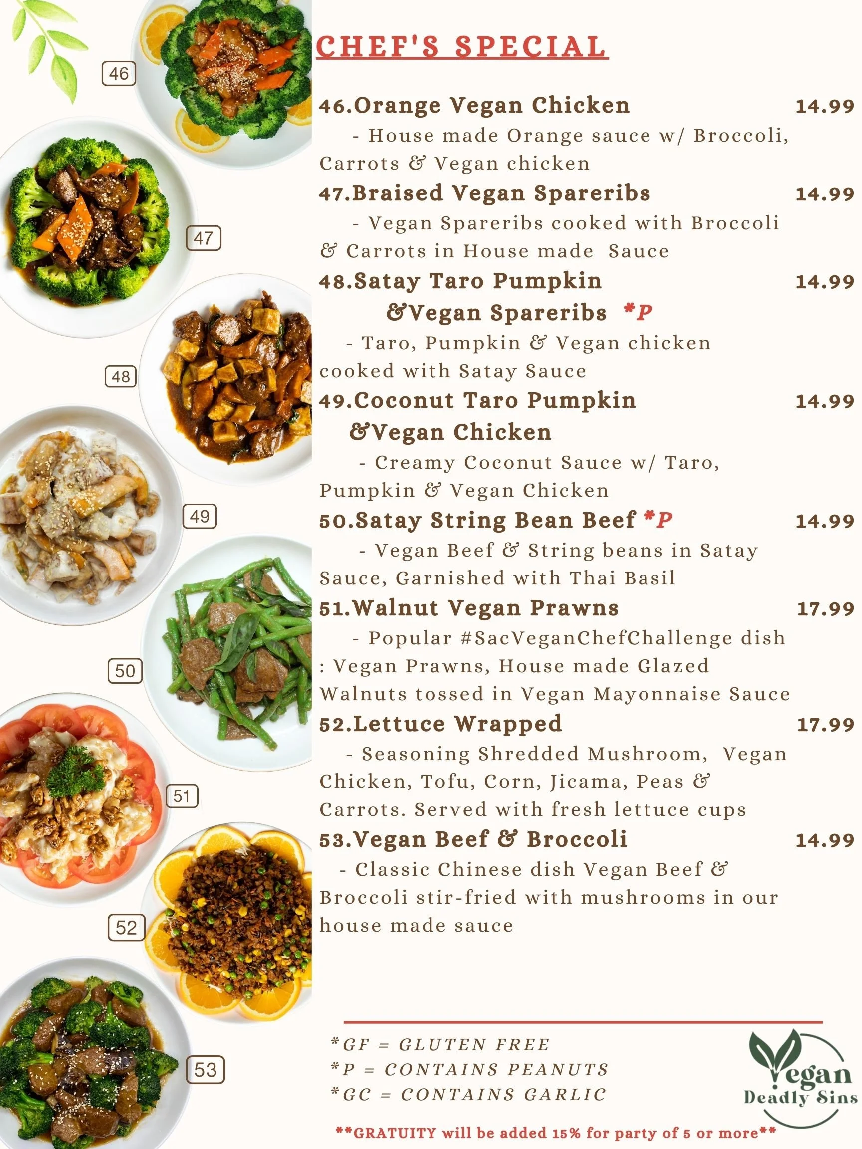 Menu 1 — Vegan Deadly Sins