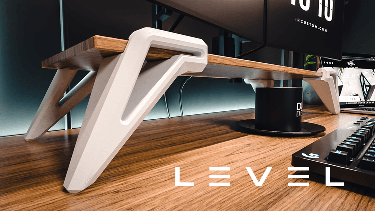 LEVEL Monitor Riser | Modular 3D Printed Desk Stand by iRcustom — iRcustom