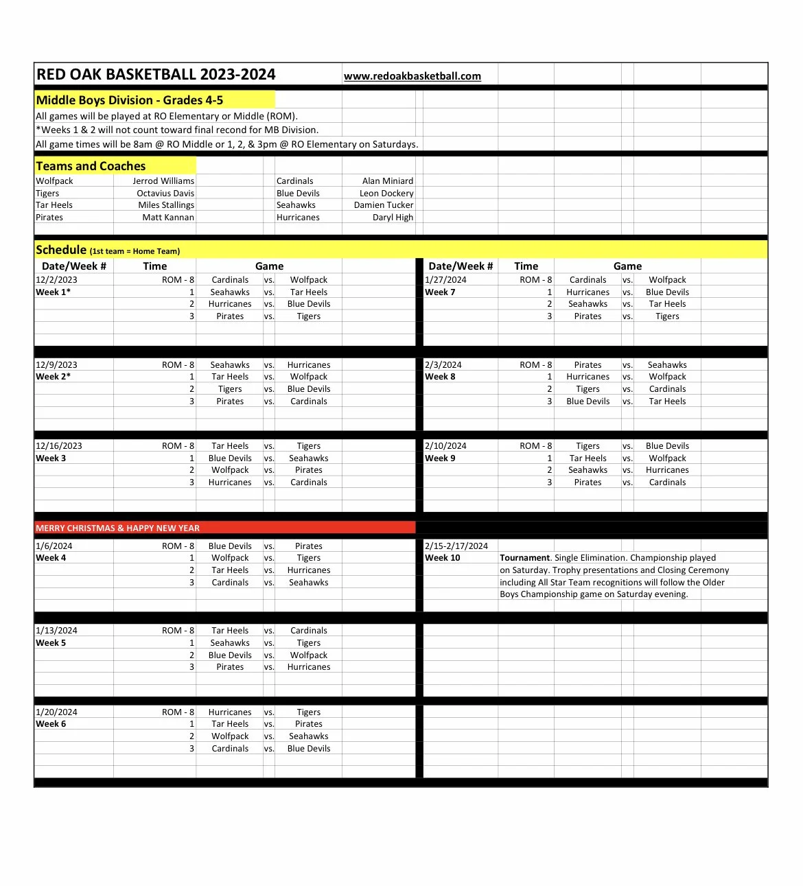 Red Oak Basketball League