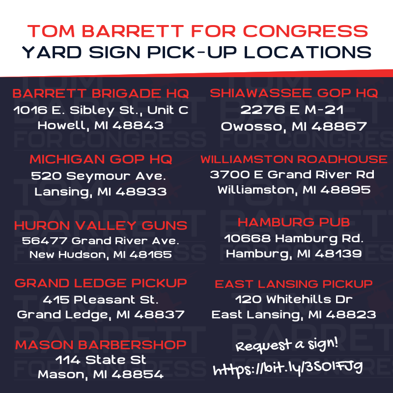 Yard Signs — Tom Barrett for Congress