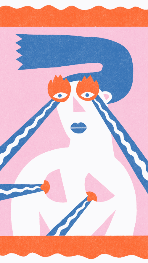 Postpartum motherhood illustration animated gif — Benedetta Bellemo