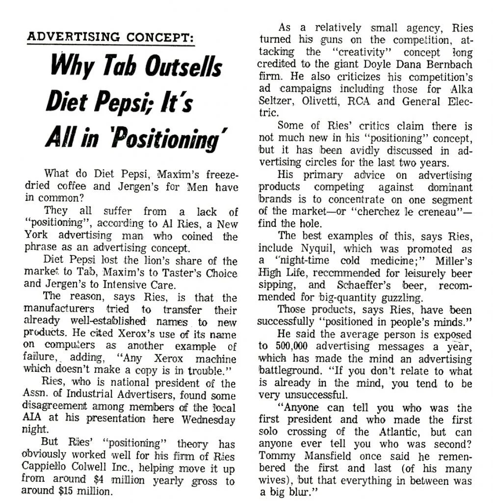 Positioning: The Battle for Your Mind — Al Ries