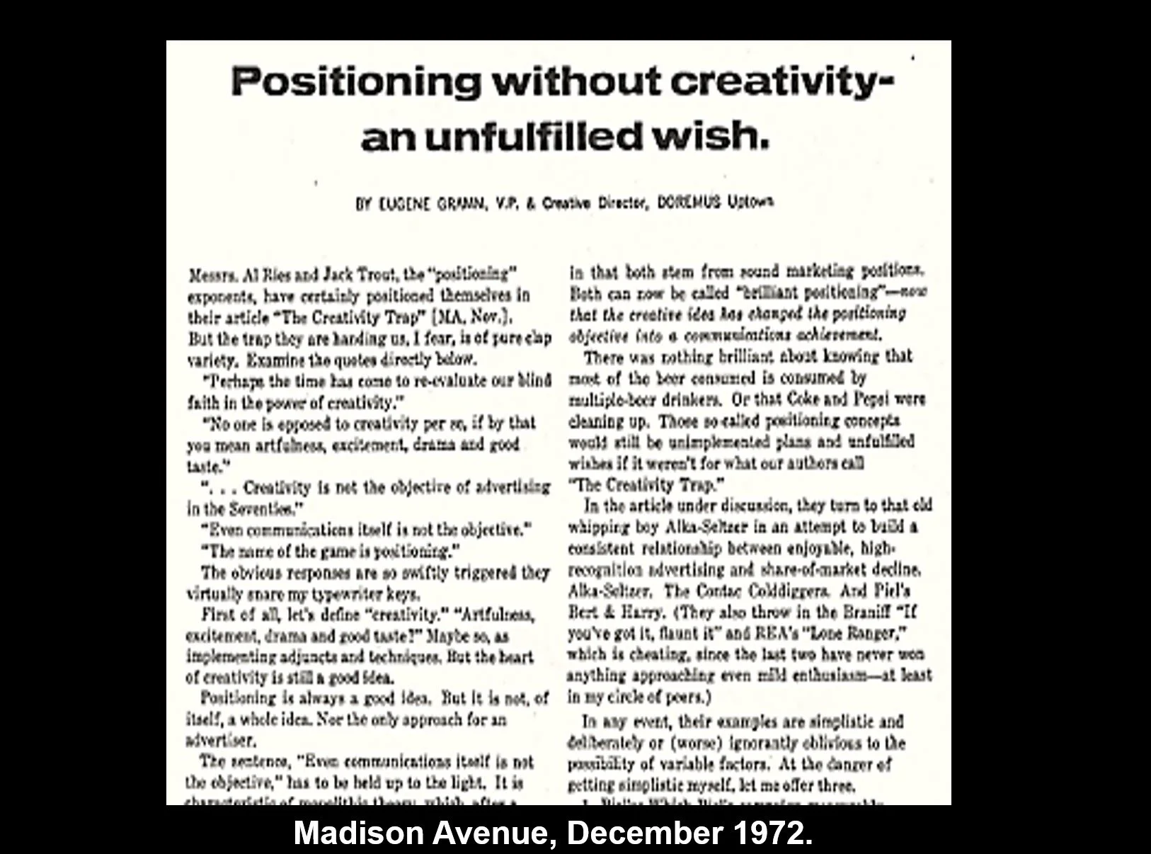 Positioning: The Battle for Your Mind — Al Ries