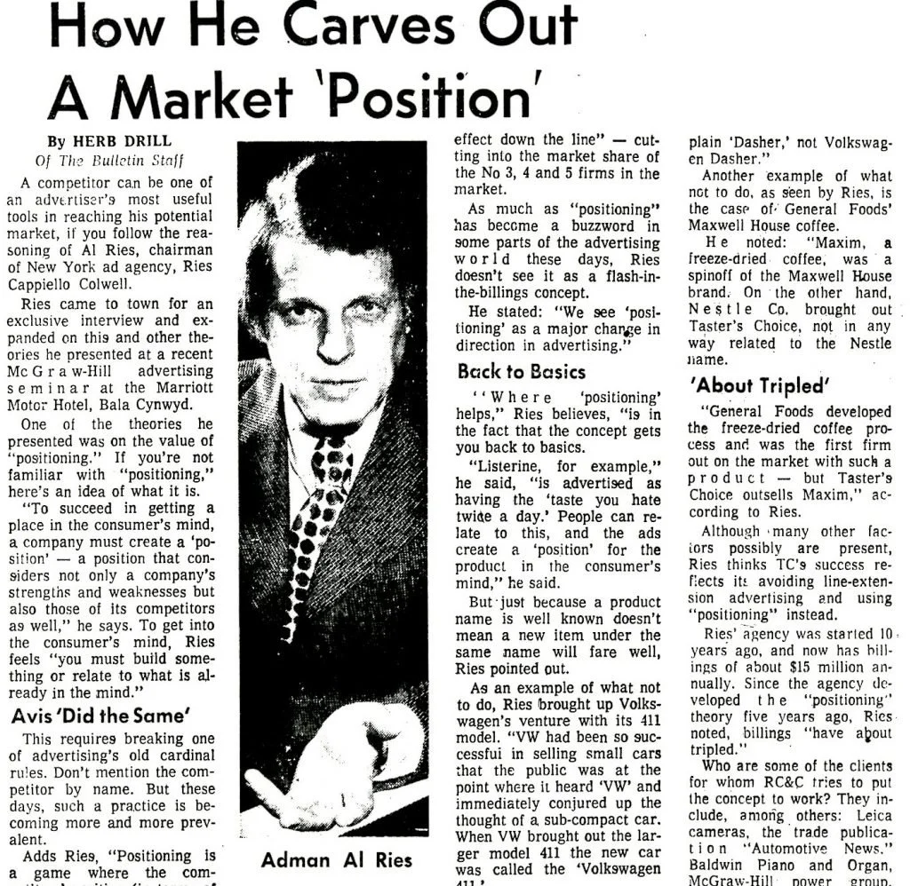 Positioning: The Battle for Your Mind — Al Ries