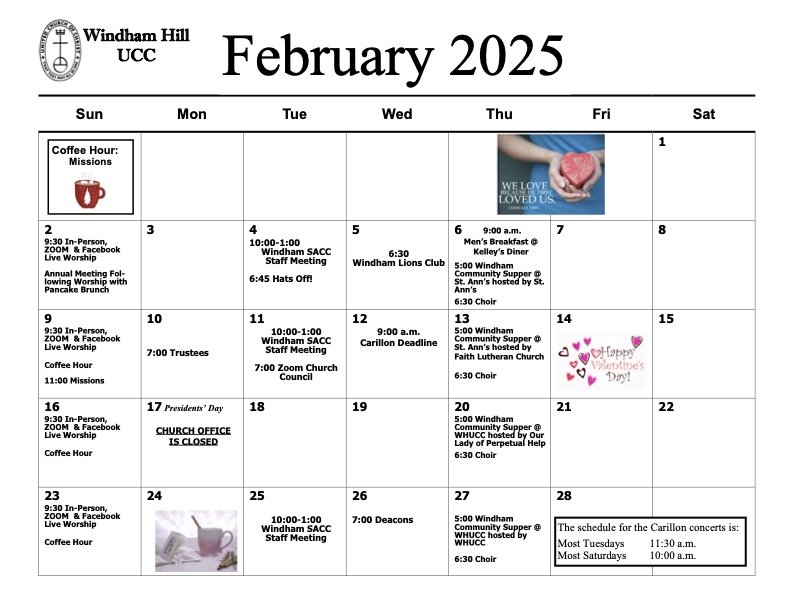 Monthly Calendar and Newsletter