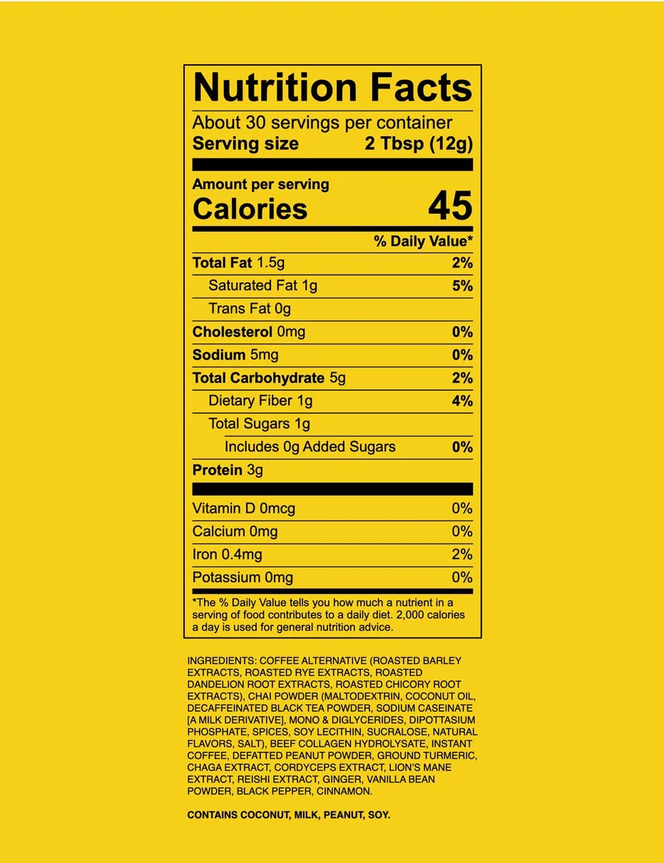 Mushroom Coffee Nutrition Info | Mad Dandy — Mad Dandy Mushroom Coffee