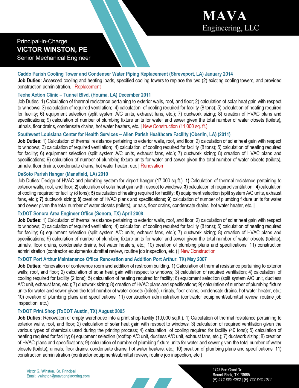 V Winston — MAVA Engineering, LLC