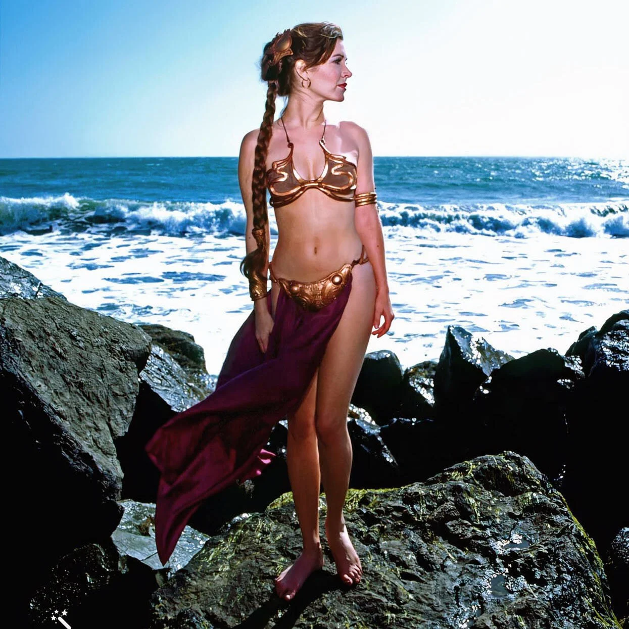 Carrie Fisher Leia Beach