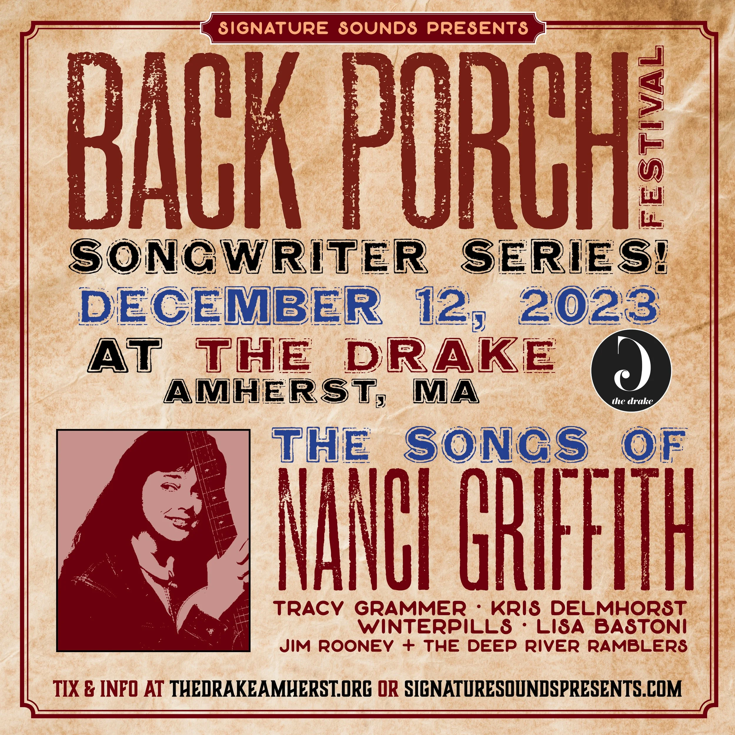 Back Porch Songwriter Series - Songs of Nanci Griffith — The Drake Amherst