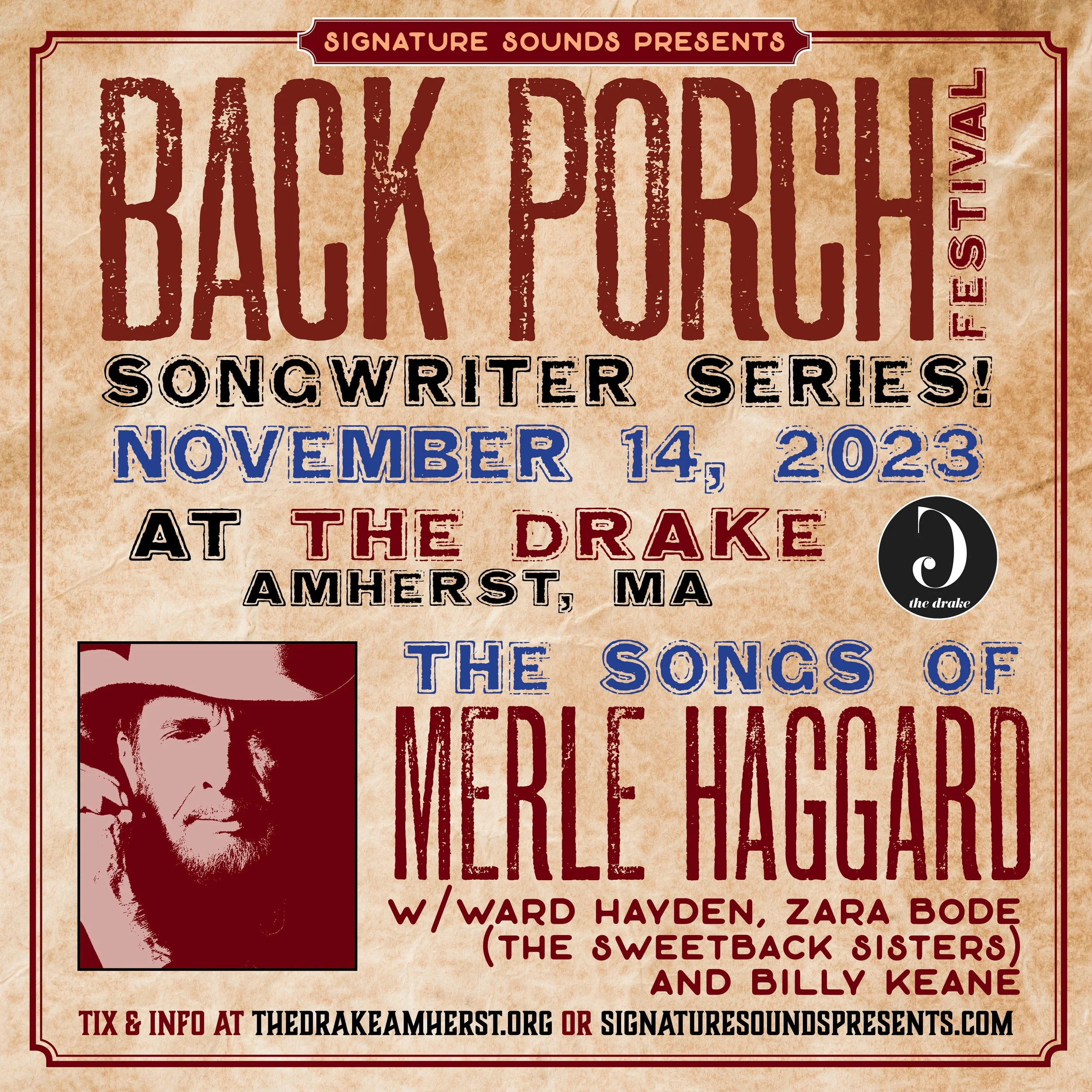 Back Porch Songwriter Series - Songs of Merle Haggard — The Drake Amherst