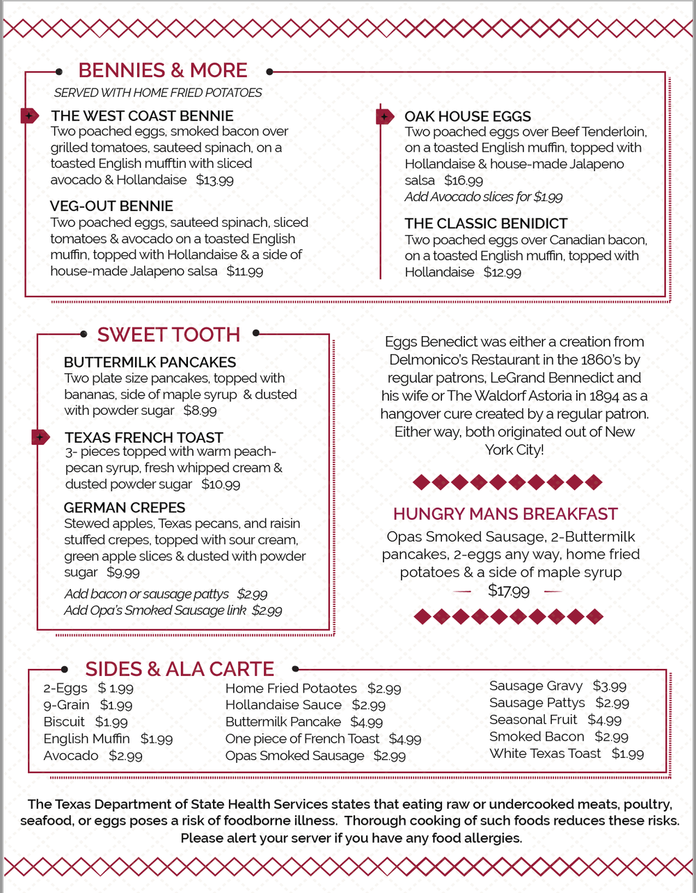 Menu 1 — Rathskeller Bistro