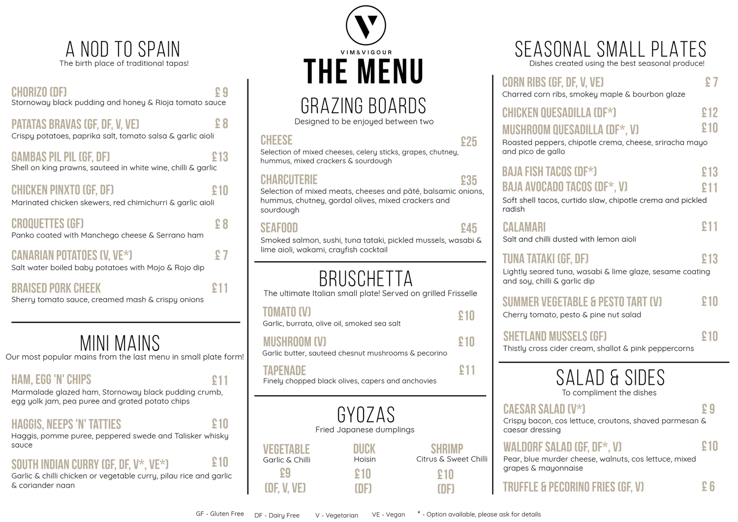 Menu — Vim & Vigour