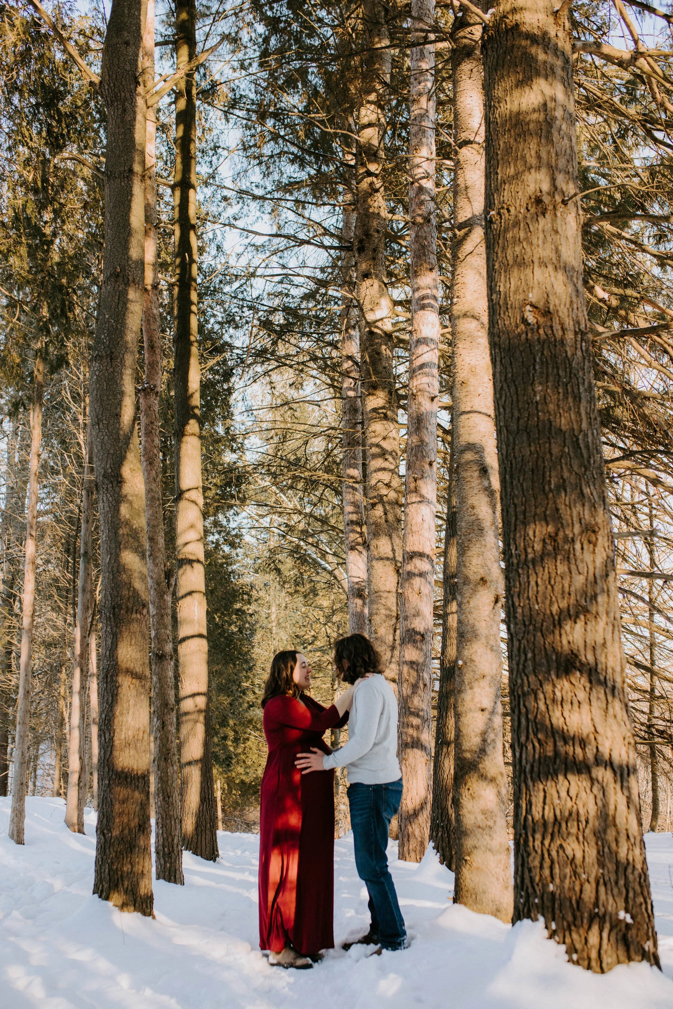 Rachel and Brian Forest Maternity in Ontario — Kristen Lindsay Photography