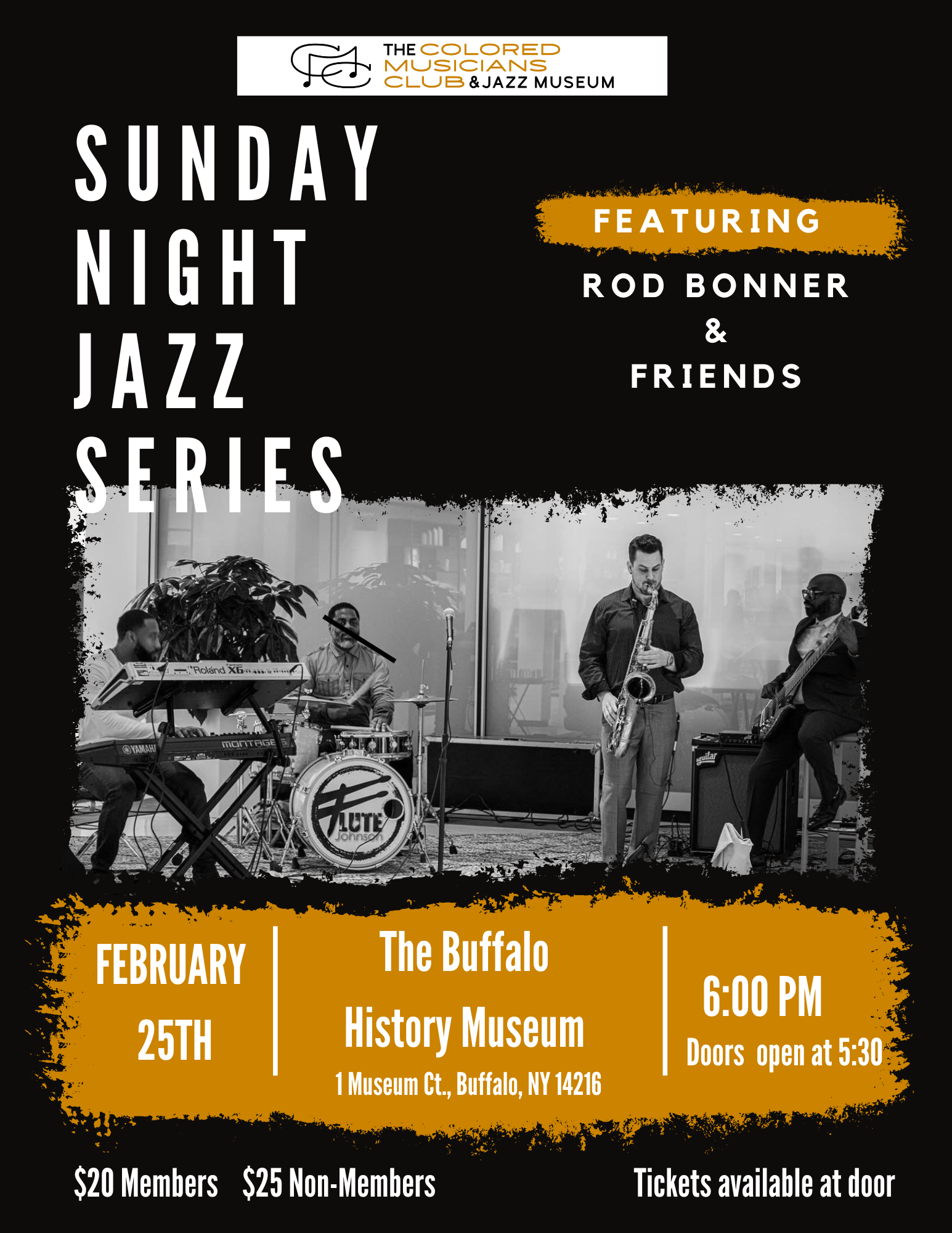 Sunday Night Jazz Series: ROD BONNER & FRIENDS — The Colored Musicians ...
