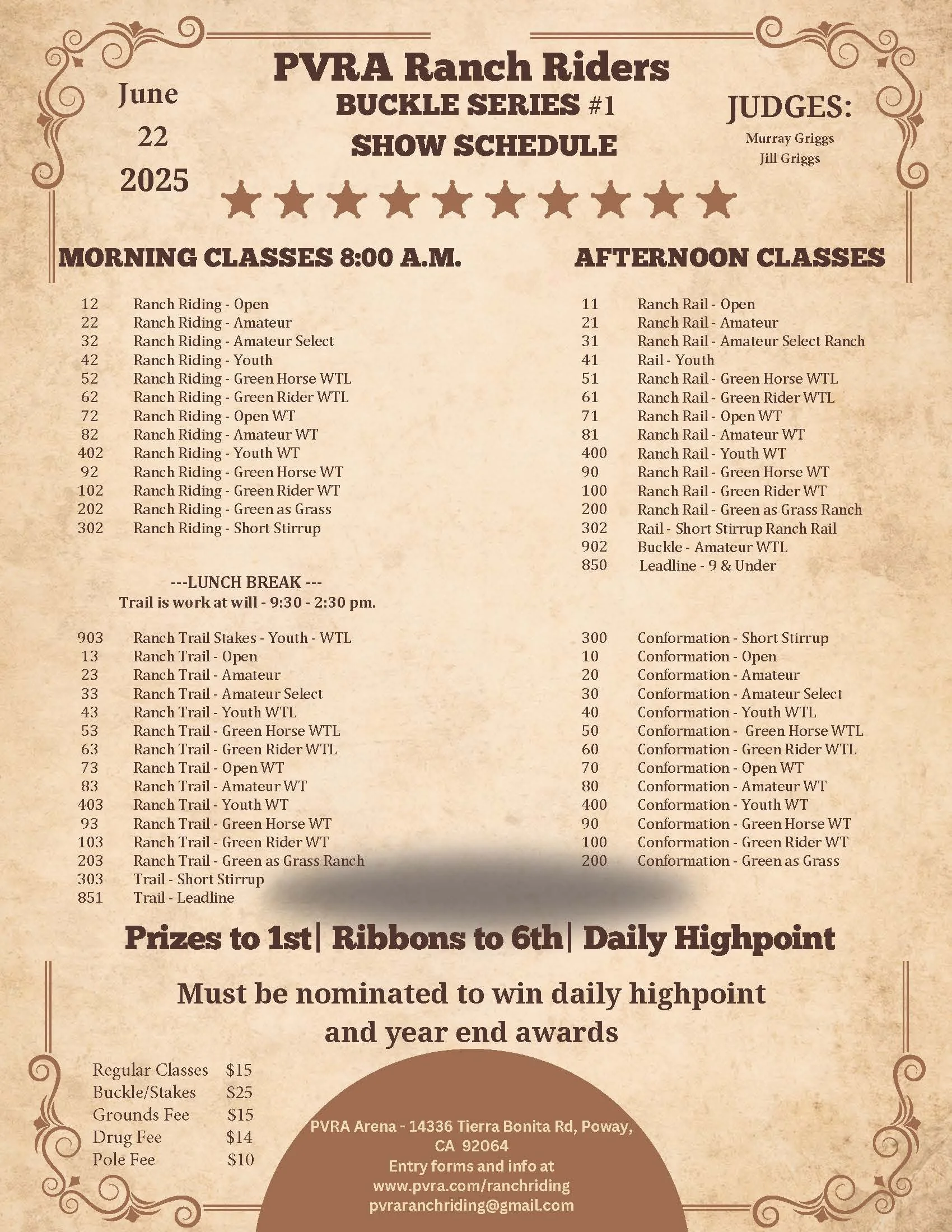 PVRA Ranch Riding Shows — Poway Valley Riders Association