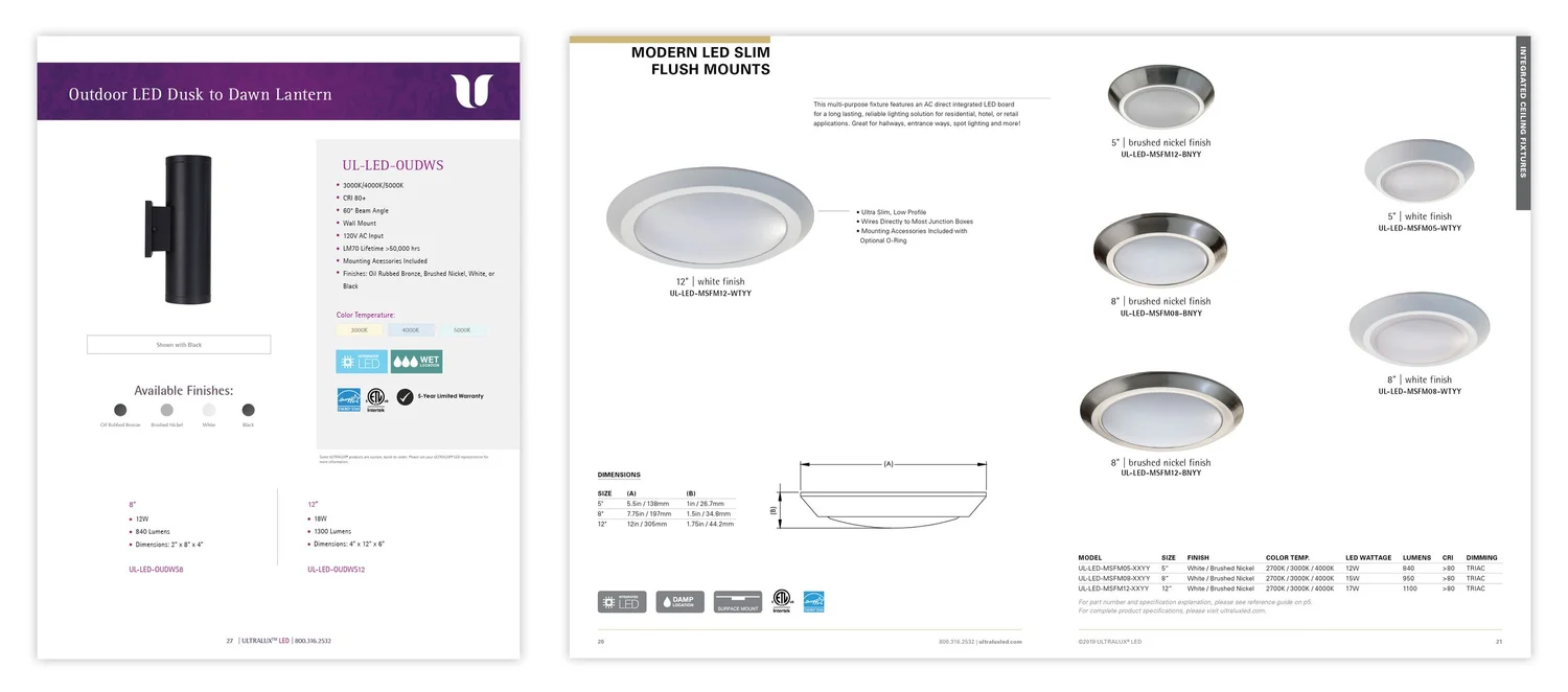 Ultralux Product Catalog (Identity / Print) — miniello design