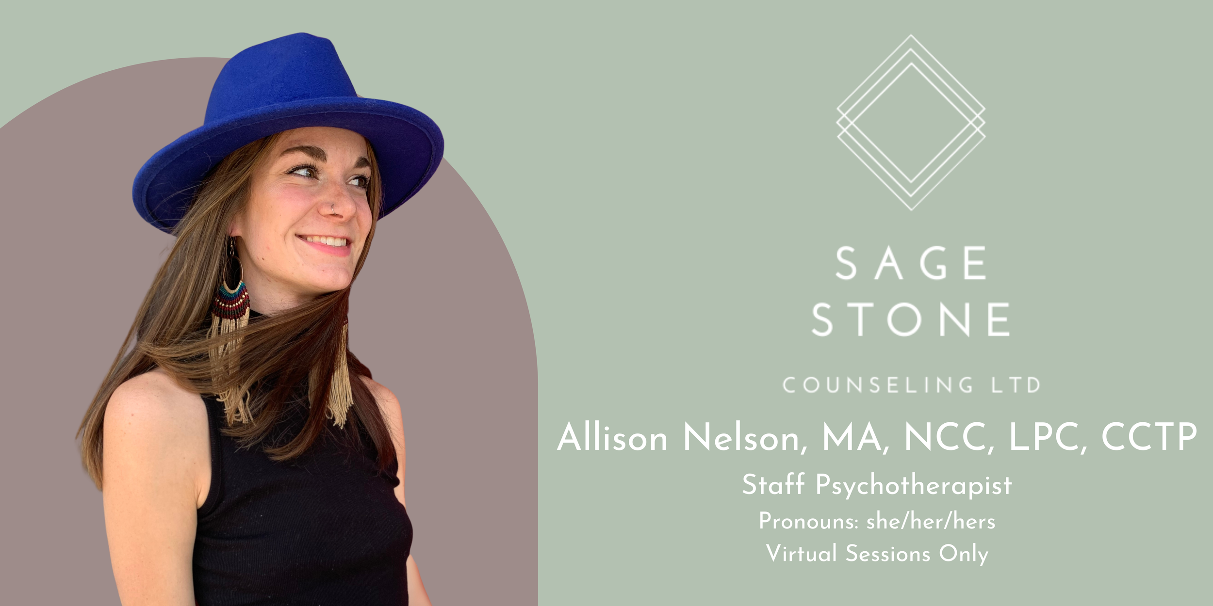 Allison Nelson, MA, NCC, LPC, CCTP — Sage Stone Counseling