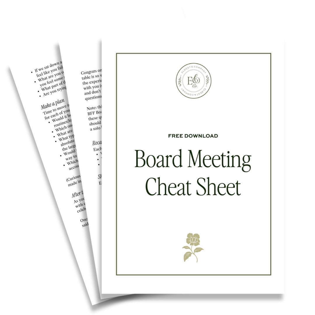Board Meeting Cheat Sheet — Eldest & Co.