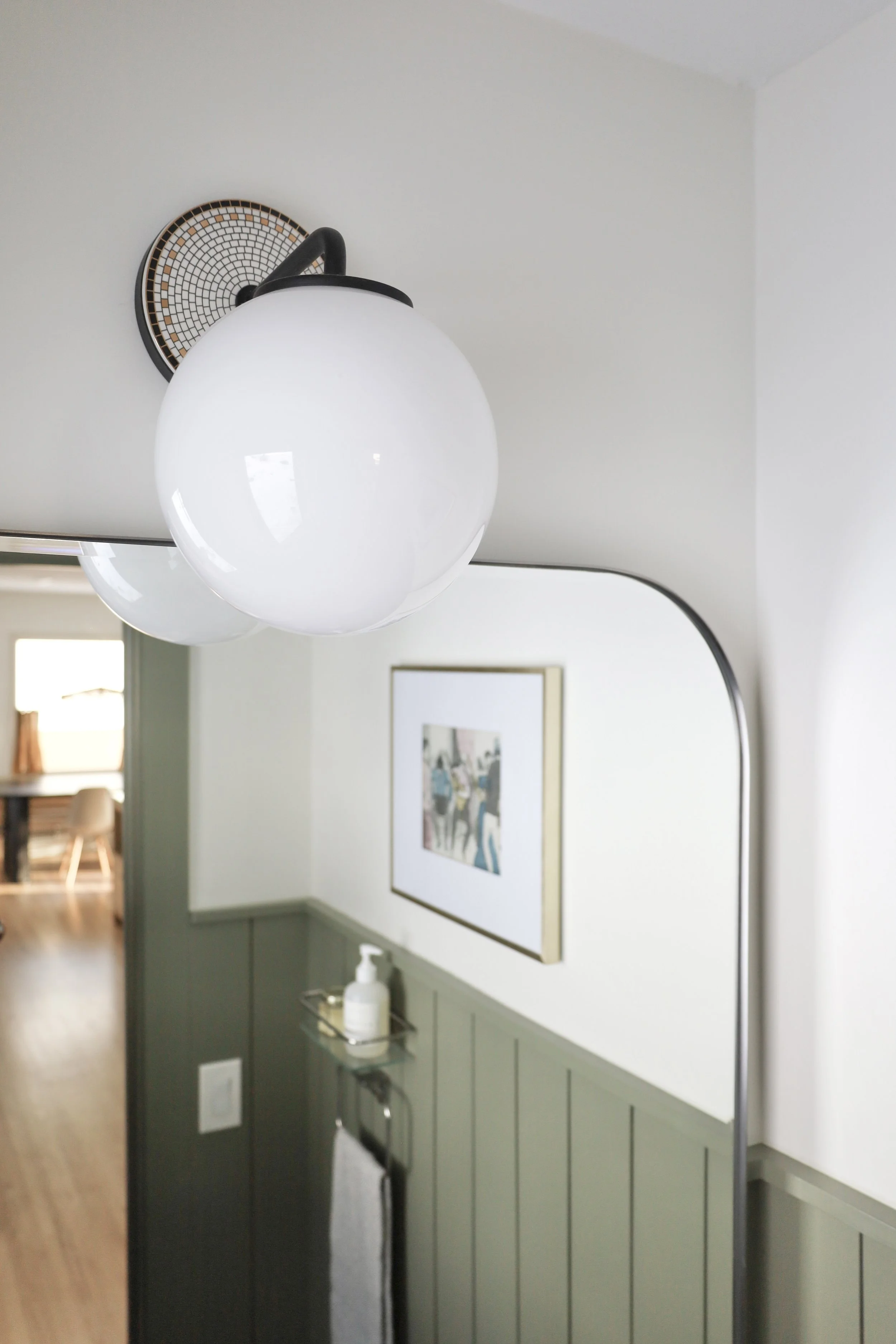 Corner Sink Powder Room — Plural Design Studio - Original Art & Interiors