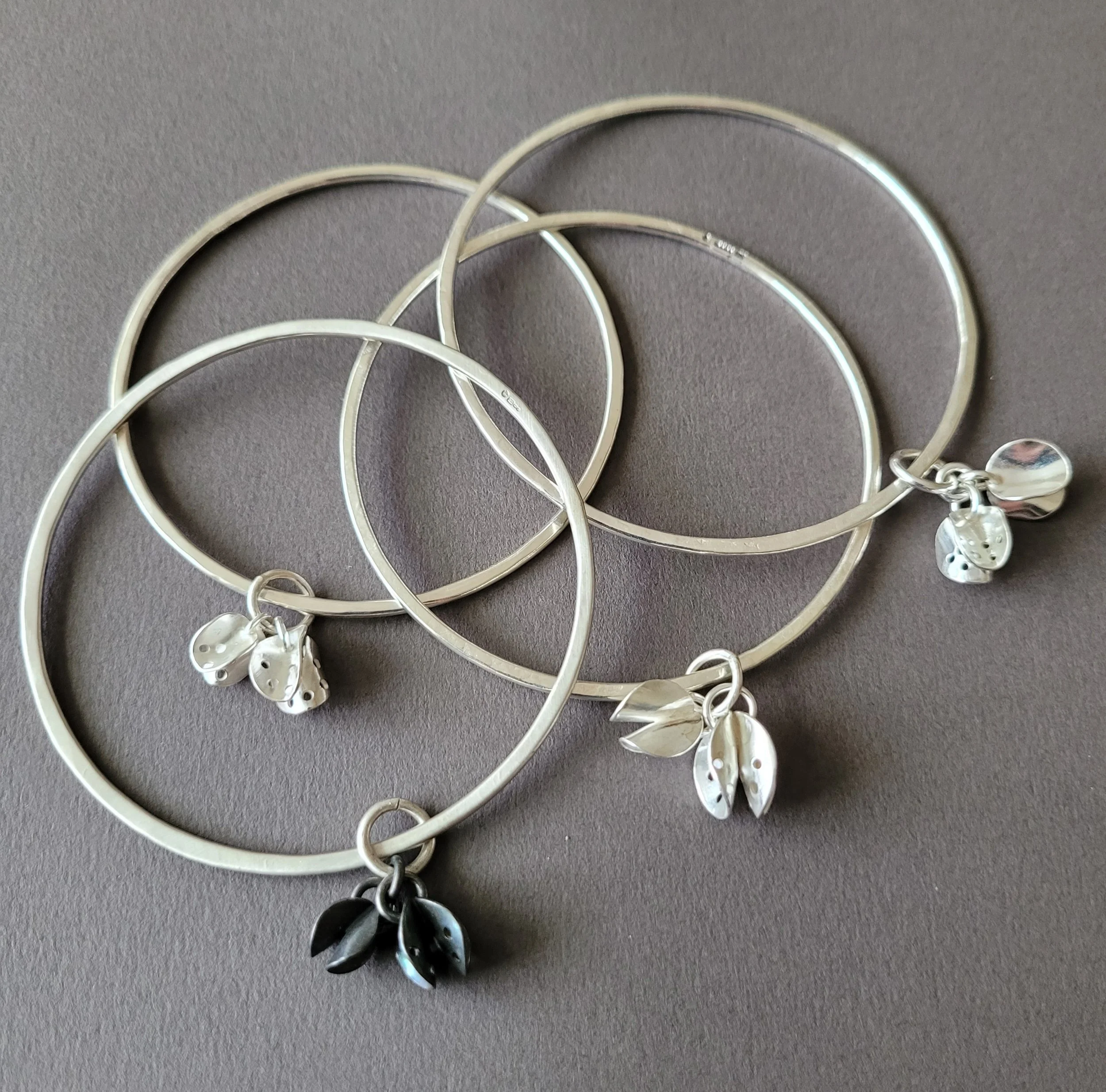 Silver Seed Pod Bangle — Charlotte Whitmore Jewellery