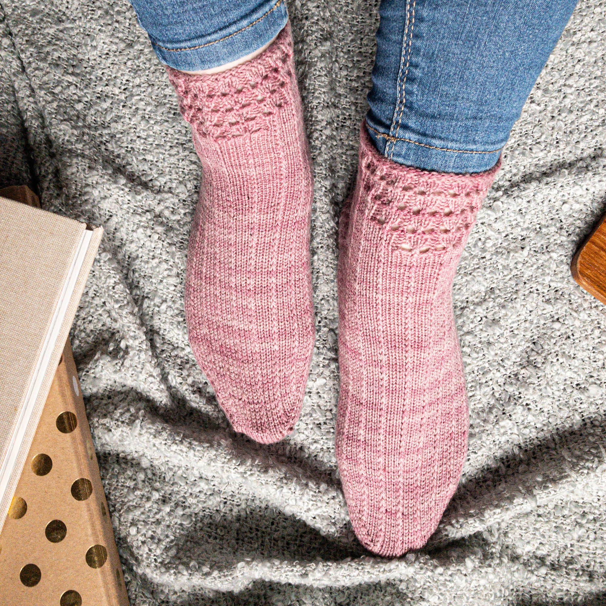 Tidal Waves Socks, lace cuff sock knitting pattern — Whileberry ...