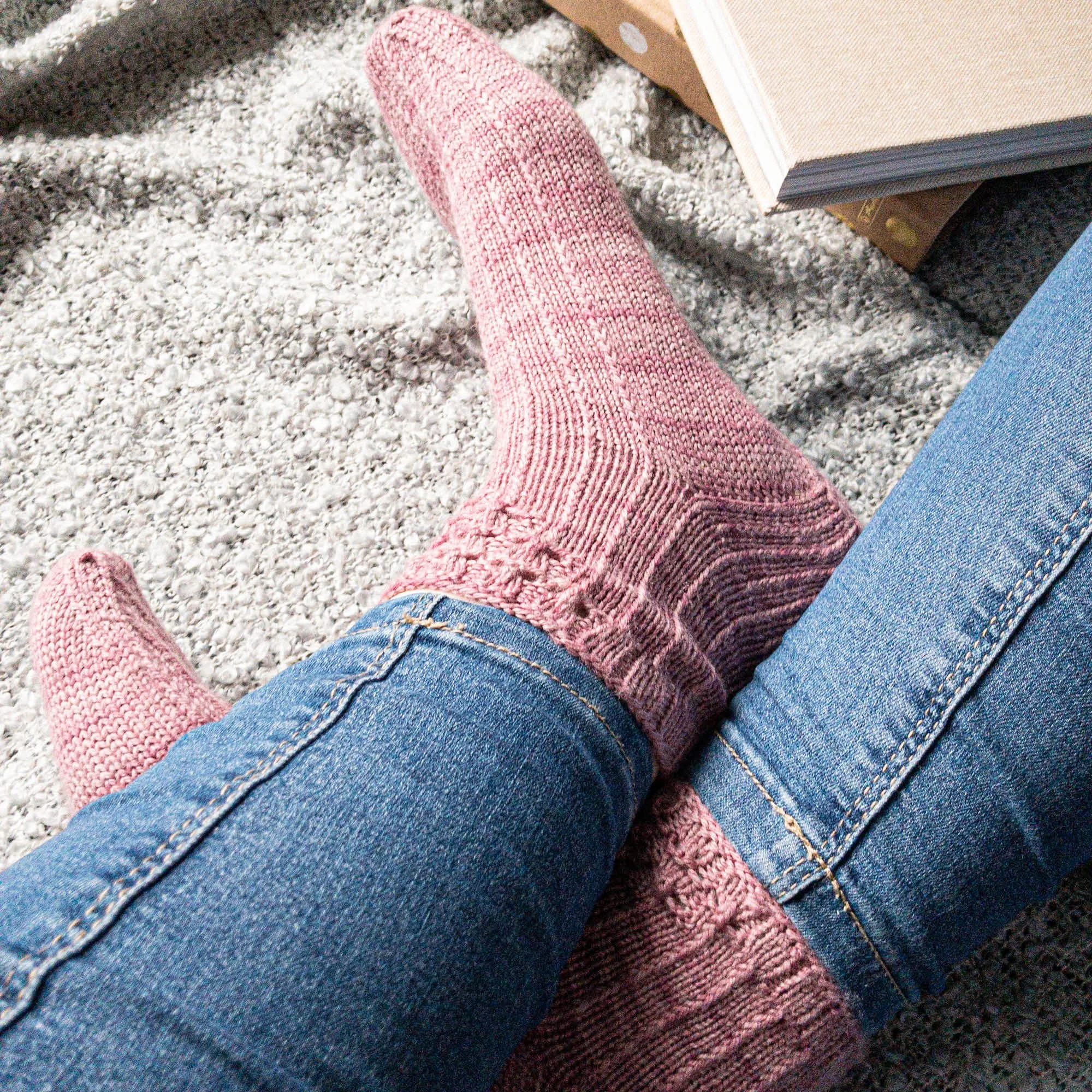 Spring Bloom Socks, lace cuff sock knitting pattern — Whileberry - modern knitting patterns ...