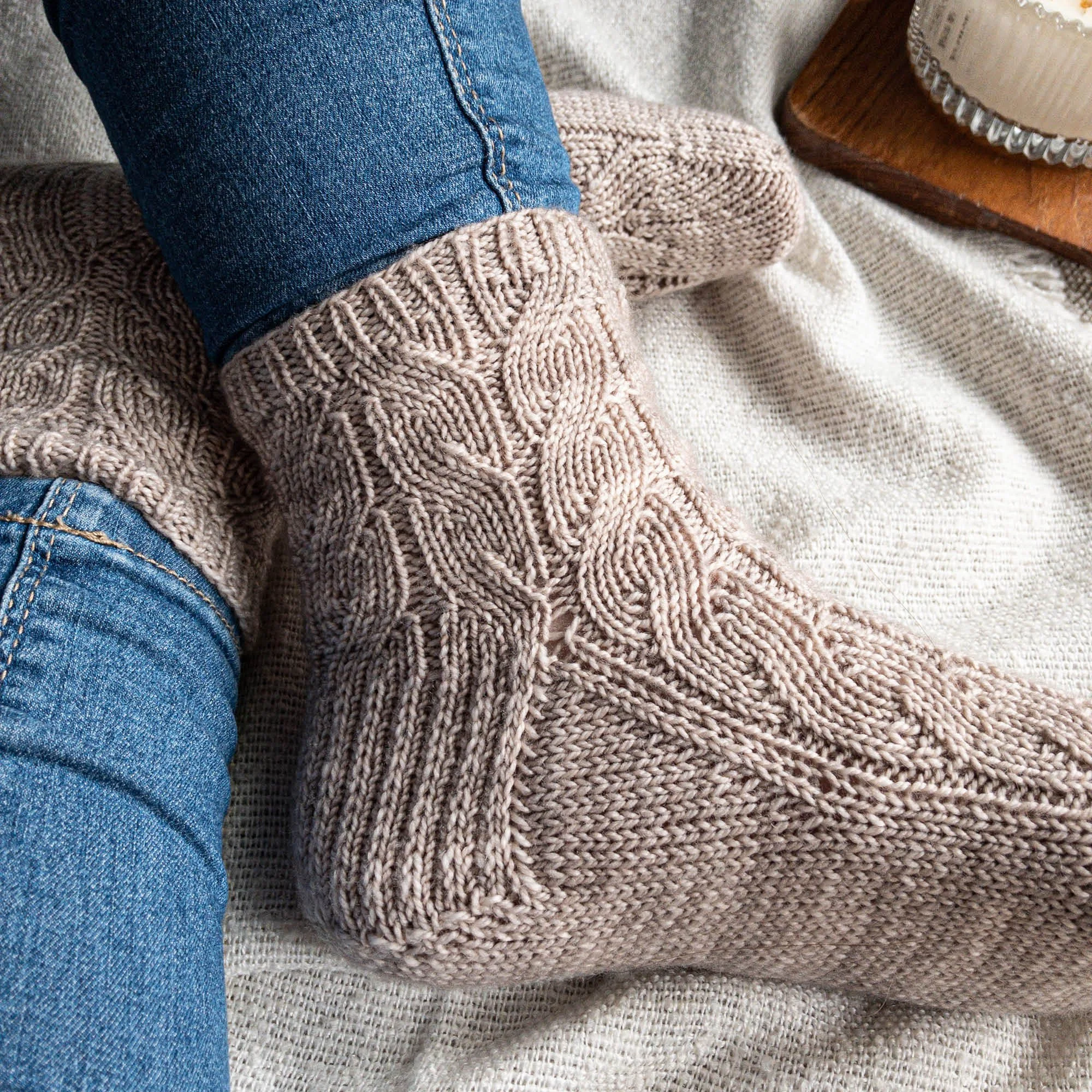 Bronte Socks - Faux cable sock knitting pattern — Whileberry - modern ...